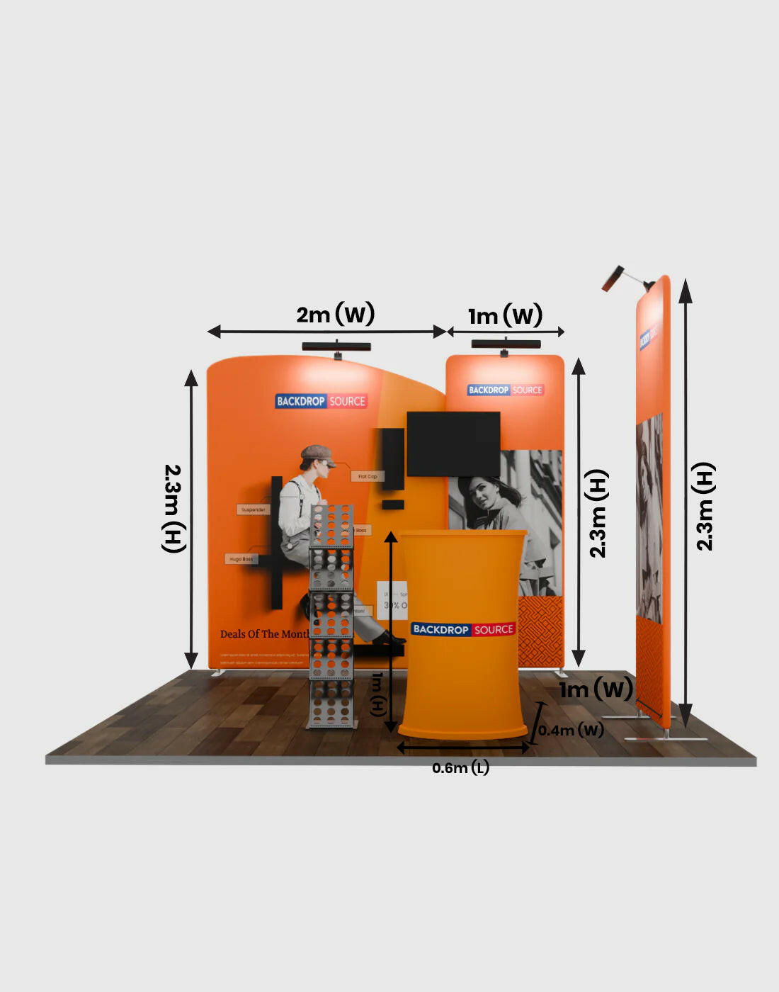 3m Wide Premium TV Display Modular Exhibition System – Backdropsource NZ