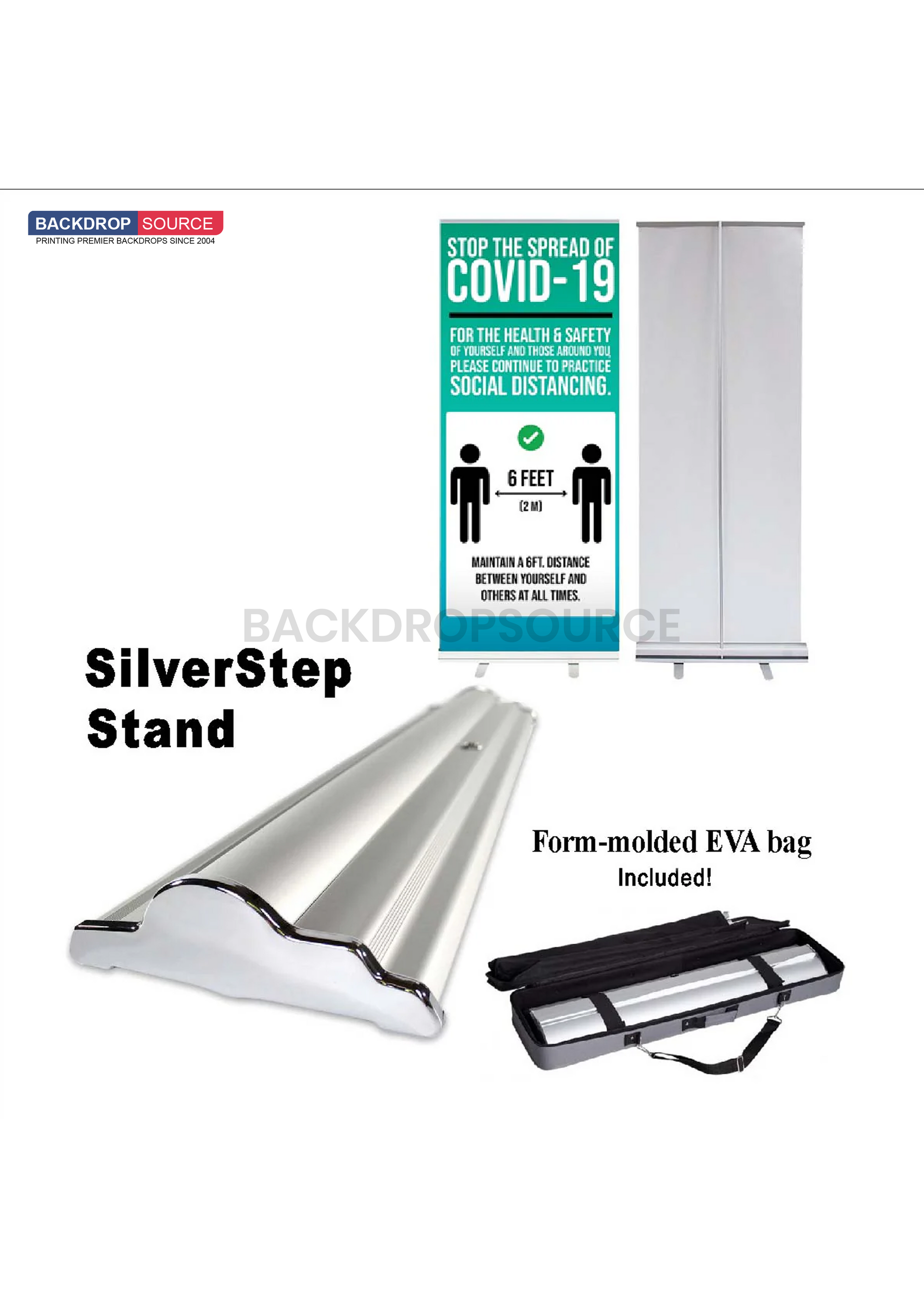 Eye-Catching Silver Step Roll Up Banner | Boost Your Brand